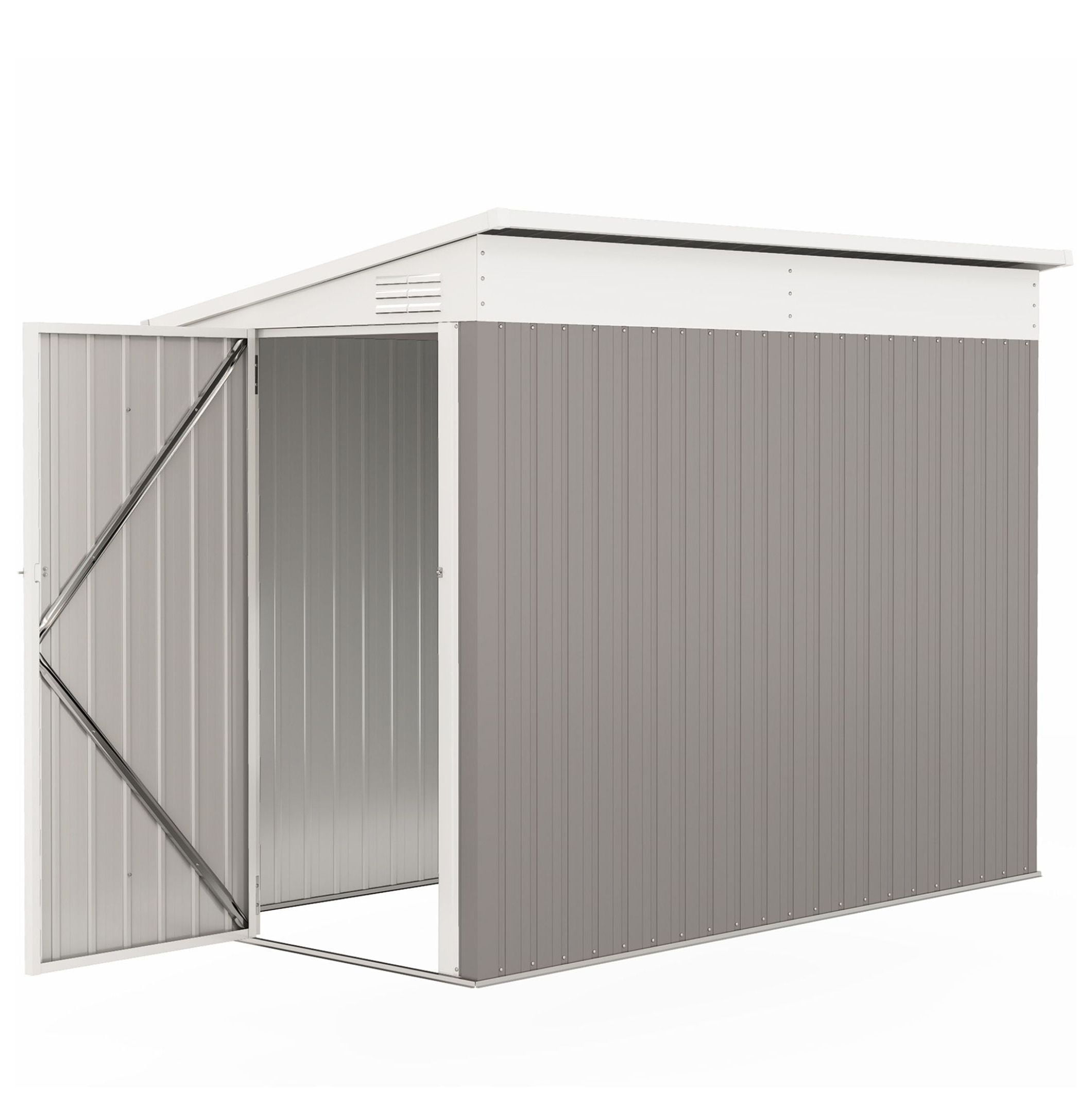 Metal Storage Shed 4'x7.7' - Outdoor Lean To Tool House with Lock ...