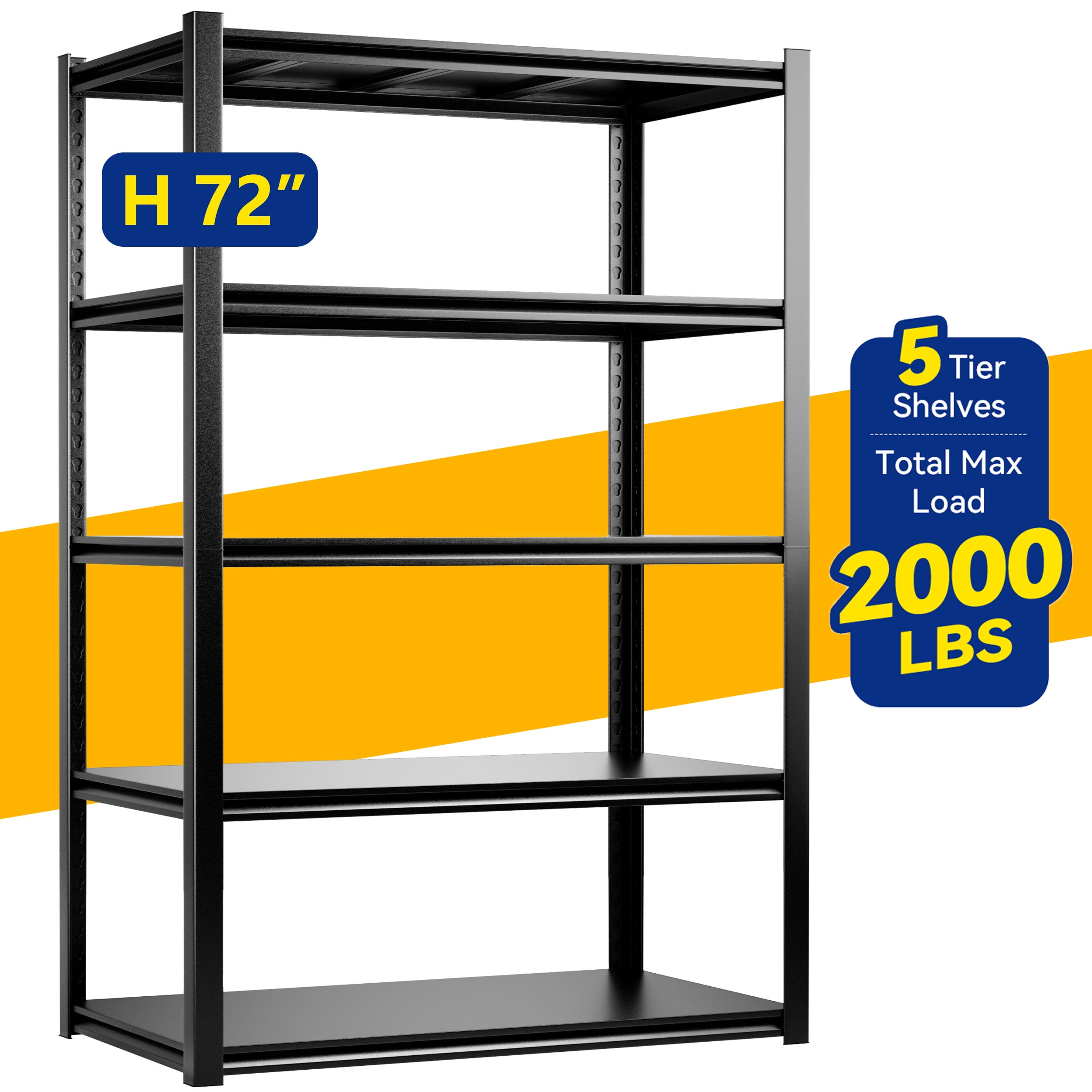 Metal Storage Shelves Garage Shelving 5-Tier Adjustable Shelf Organizer ...