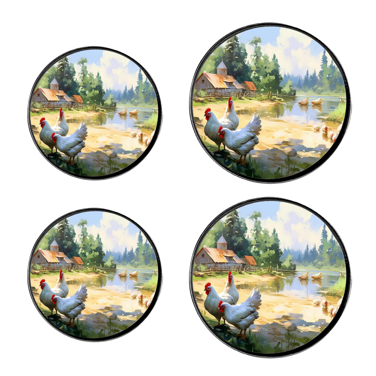 Metal Stove Burner Covers 4 Pcs ,Howling wolf full moon Cute, Round ...