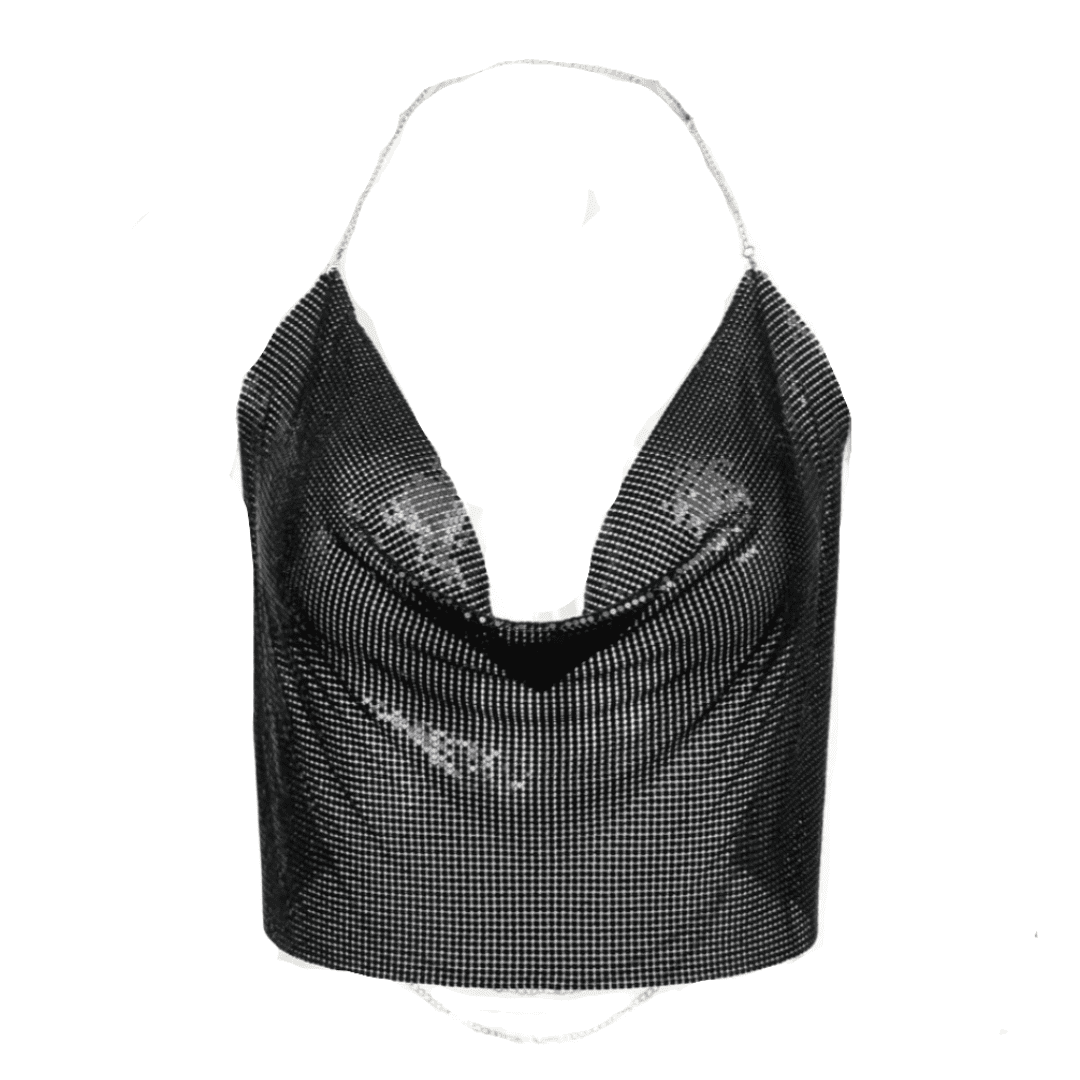 Metal Strap Backless Halter Top - Walmart.com