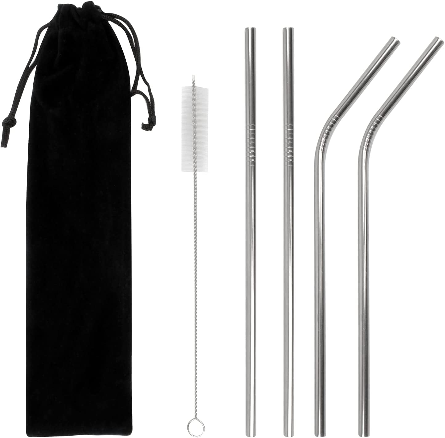 Metal Straws with case, Reusable Stainless Steel Straws with Brush ...