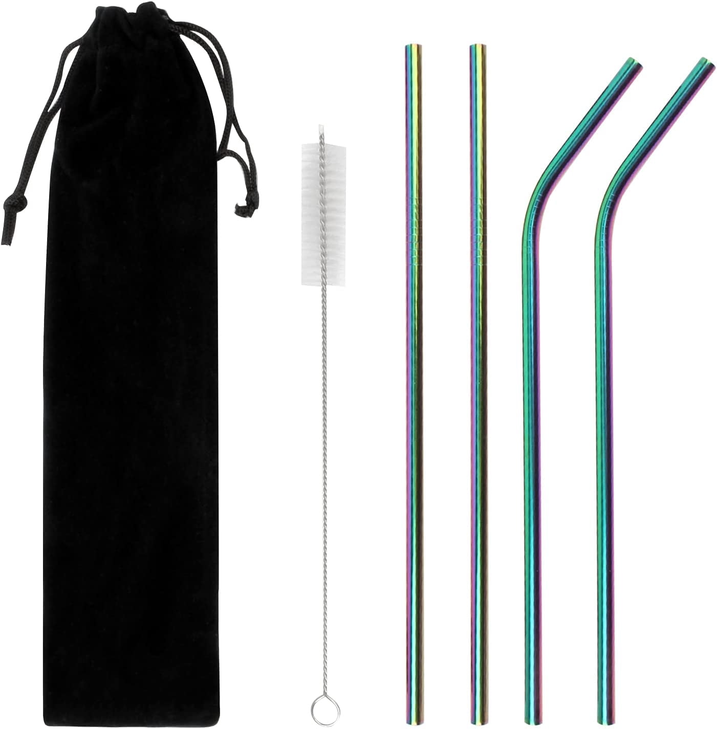 Metal Straws with case, Reusable Stainless Steel Straws with Brush ...
