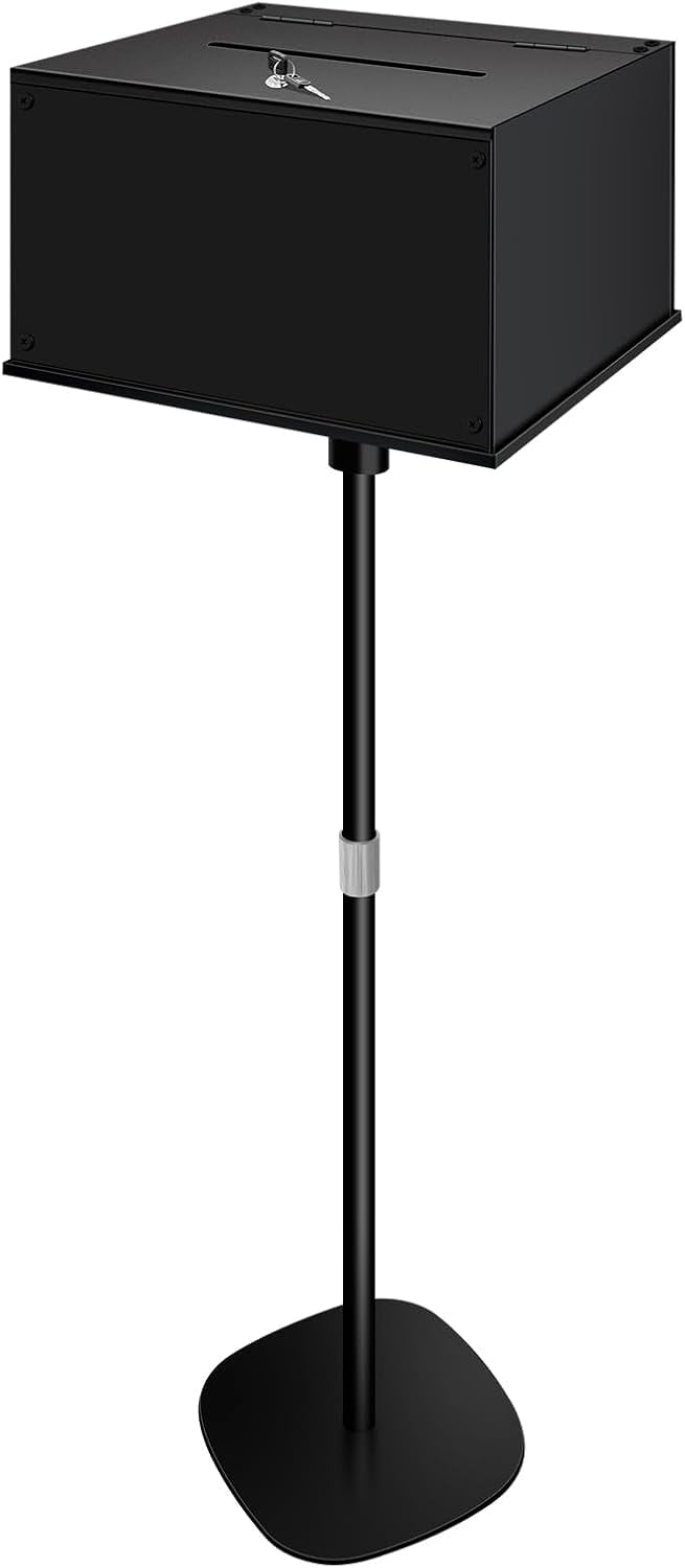 Metal Suggestion Box with Stand Floor Standing Donation Box with Lock ...