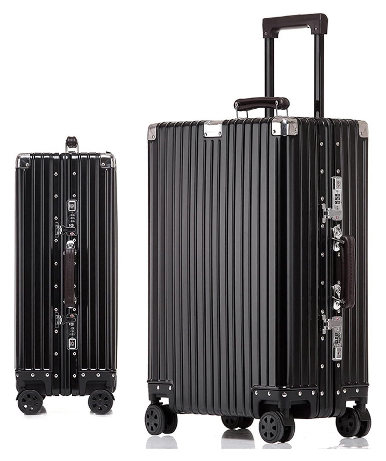 Metal Suitcase Aluminium Silver Suitcase Carry on Suitcase with Spinner ...