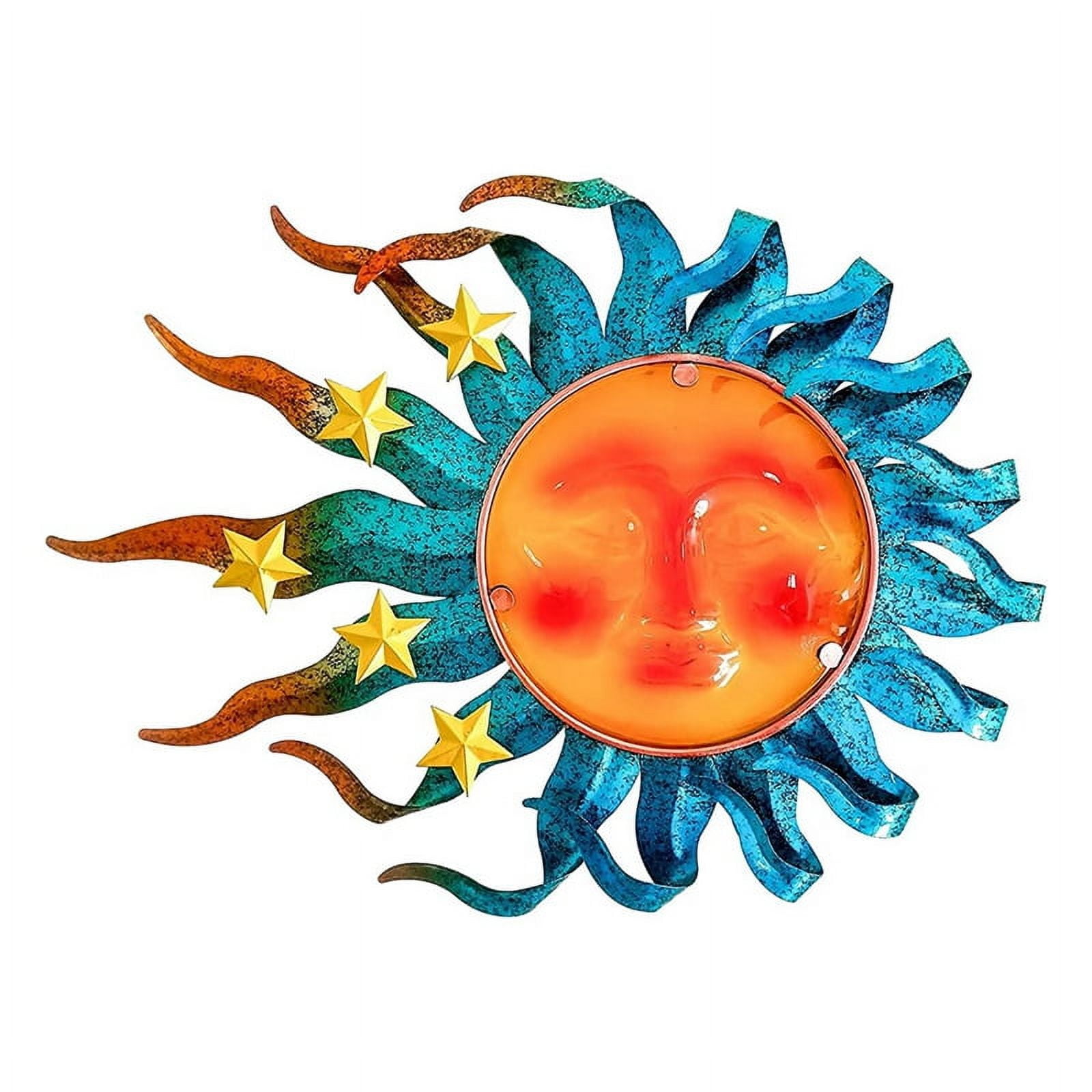 Metal Sun Wall Decor - Outdoor Art Patio Hanging Decoration Indoor and ...