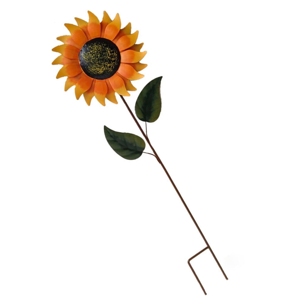 1 Set Metal Sunflower Stake Ornament for Outdoor Garden Decoration ...