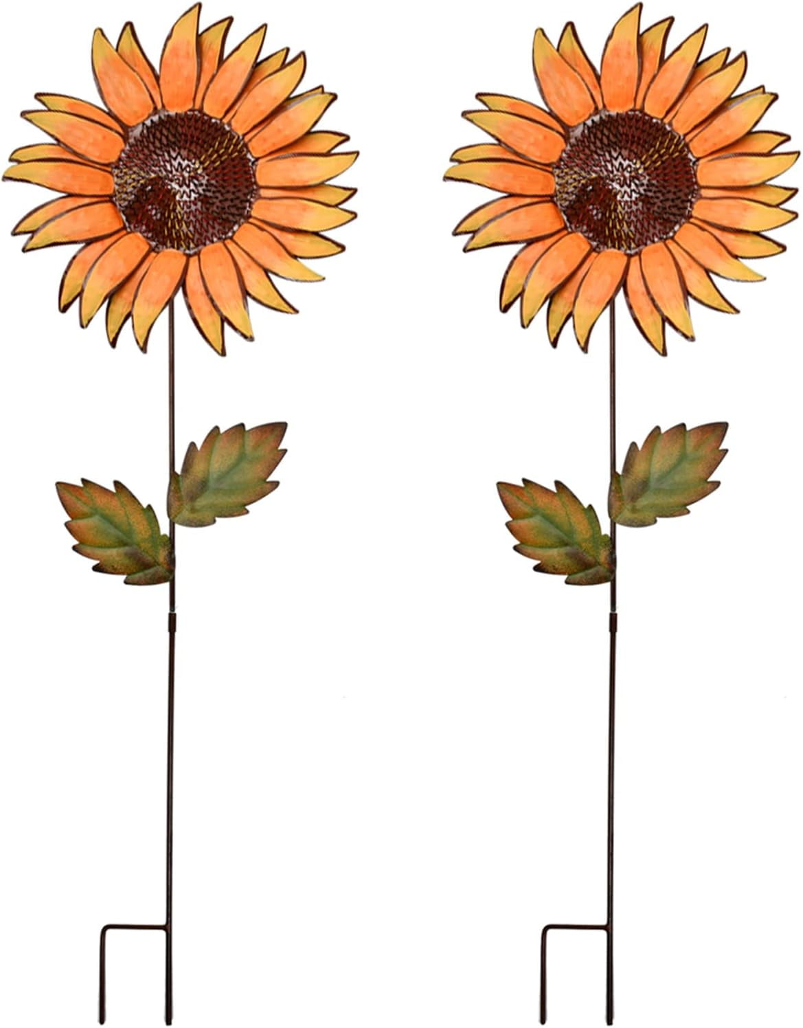 Metal Sunflower Garden Stakes Flower Yard Art Planter Stake Party Lawn ...