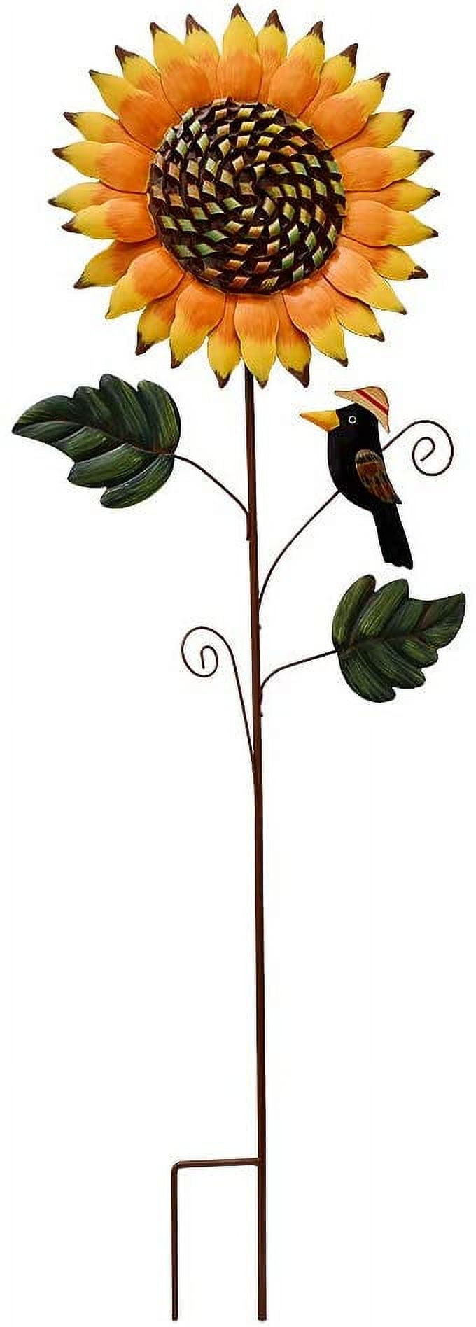 Metal Sunflower Garden Stakes - Spring Outdoor Decorative Plant Stake ...
