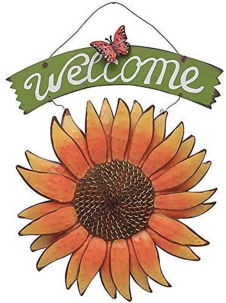 Metal Sunflower Welcome Sign, 16x12.5 inches, Front Door Decor ...