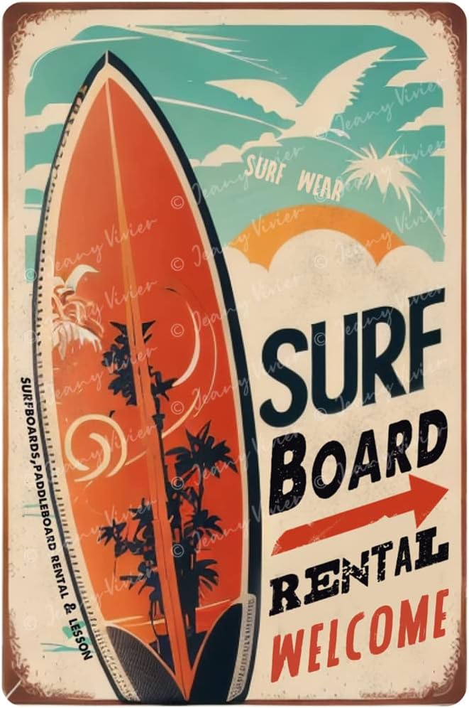 Metal Surfboard Beach Signs, Metal Welcome Sign, Endless Summer Sign ...