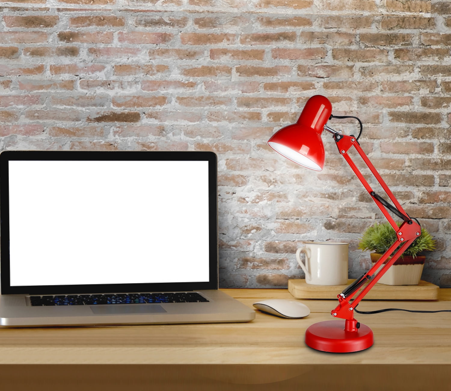 Metal Swing Arm Desk Lamp, Red - Walmart.com