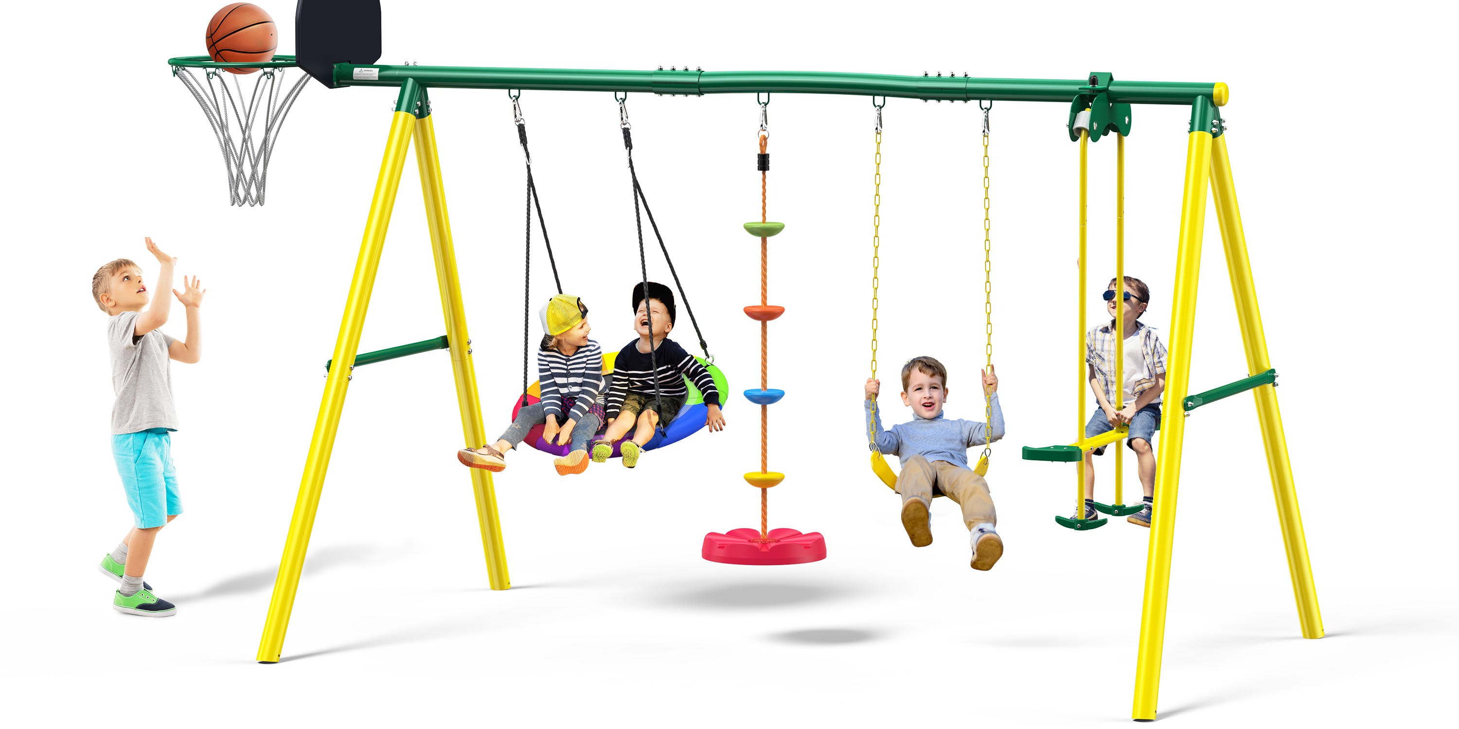 Fitness Reality Kids 'Ultimate' 8 Station Sports Swing Set with ...