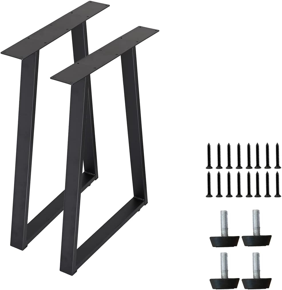 Metal Table Desk Legs 28 Inches Set of 2 Trapezoid-Shape Dining Table ...