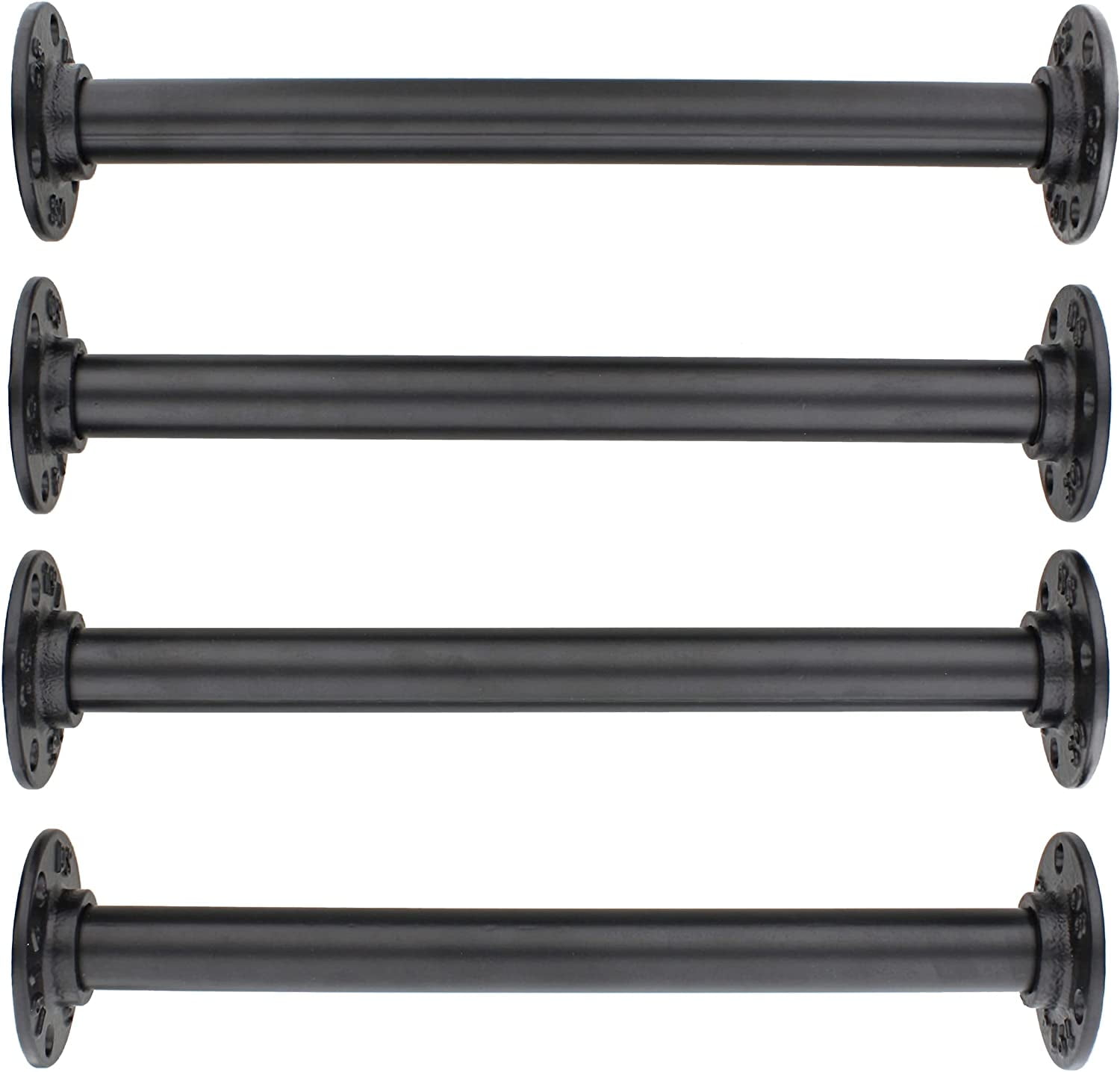 Metal Table Leg Set, 4pc - 12in Black Pipe Wrought Iron Coffee Table ...