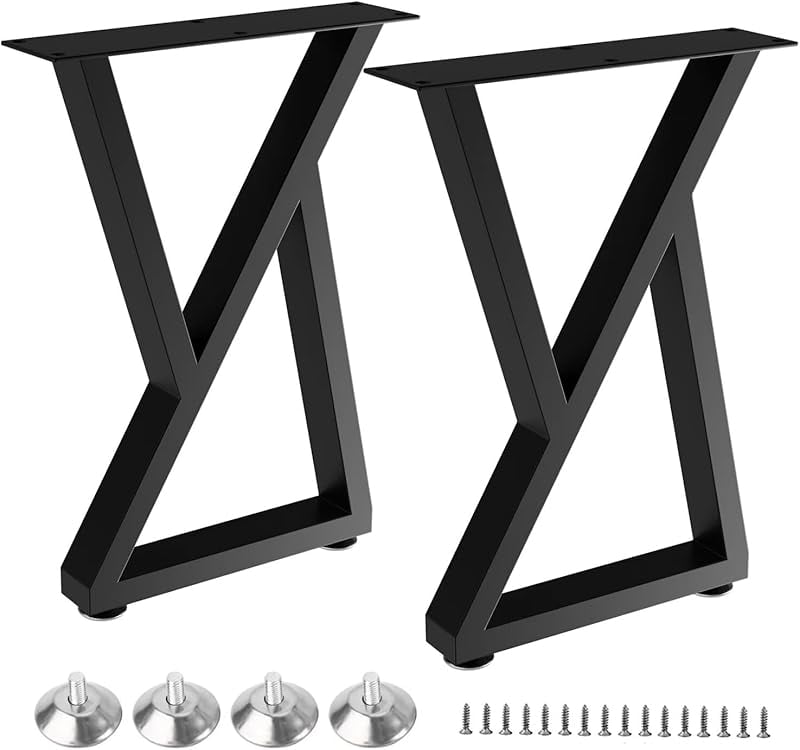 Metal Table Legs 16 Inch, Trapezoid Heavy Duty Adjustable Bench Legs ...