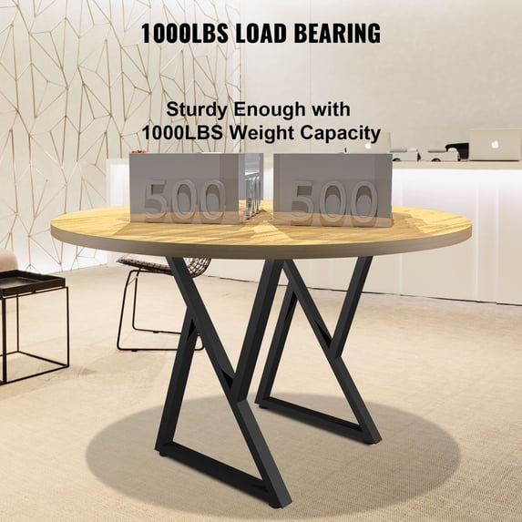 Metal Table Legs, 28 x 18 Inch Z-Shape Desk Legs, Set of 2, Heavy-Duty ...