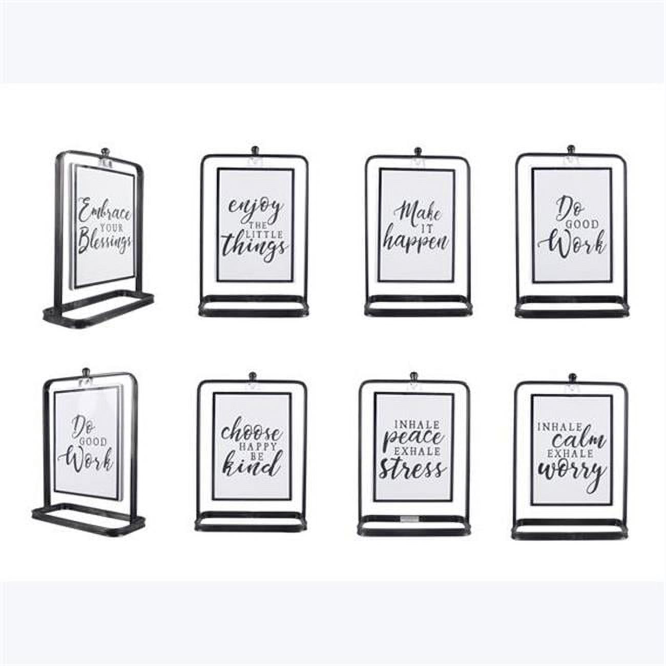 Metal Tabletop Reversible Signs, Black & White - 4 Piece - Walmart.com