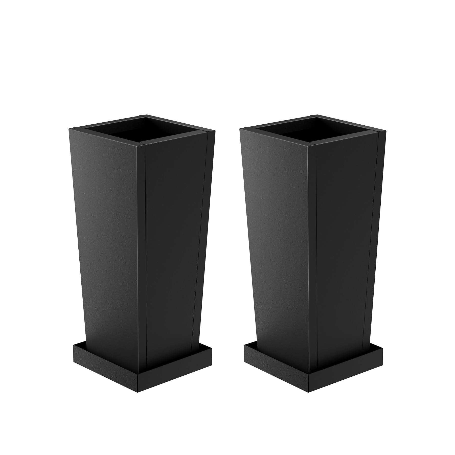 Metal Tall Outdoor Planters Set Of 2 24 Inch Durable With Rust-proof ...