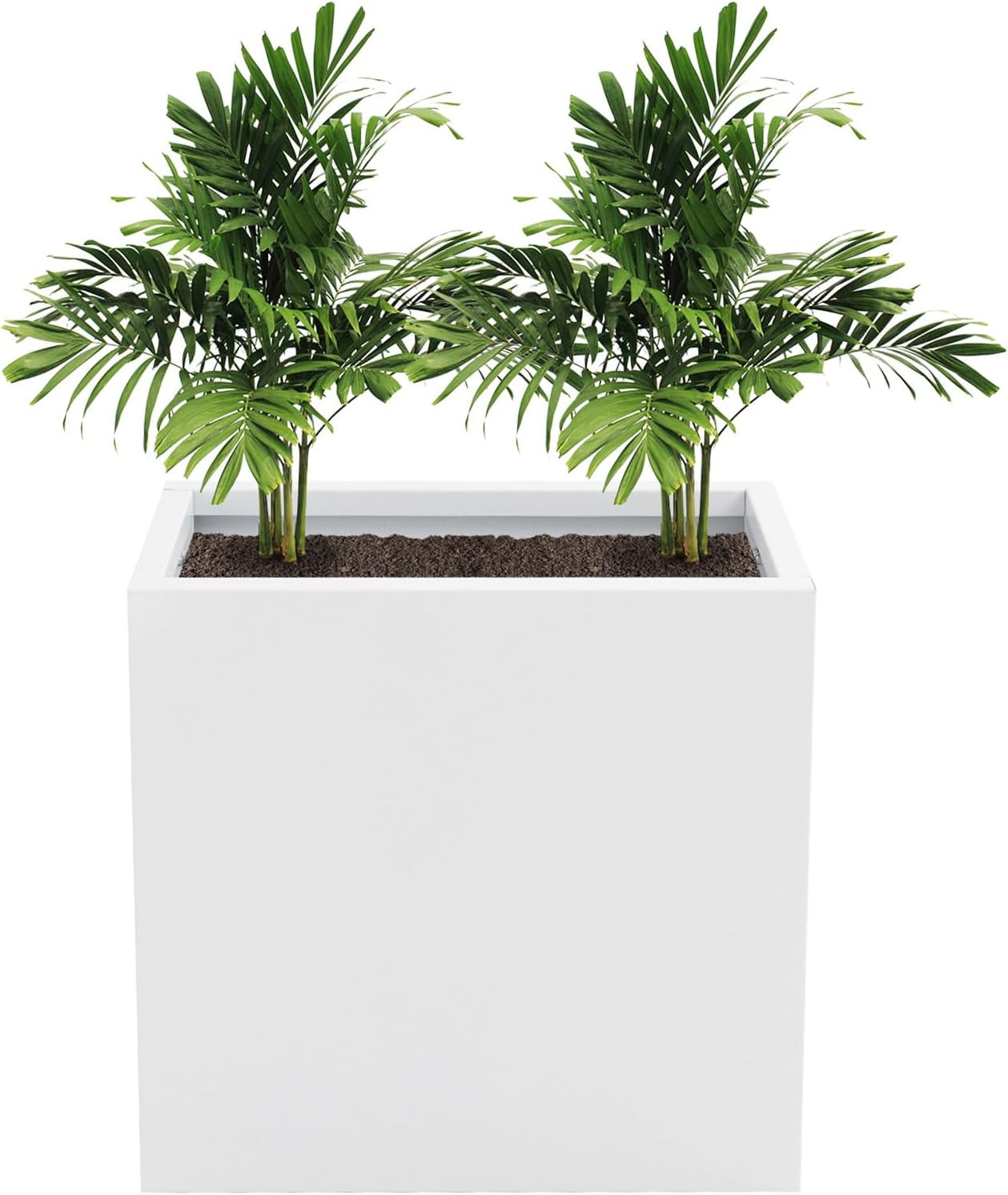 Metal Tall Rectangular Planter Box, 20x10x22in Large Rectangular Metal ...