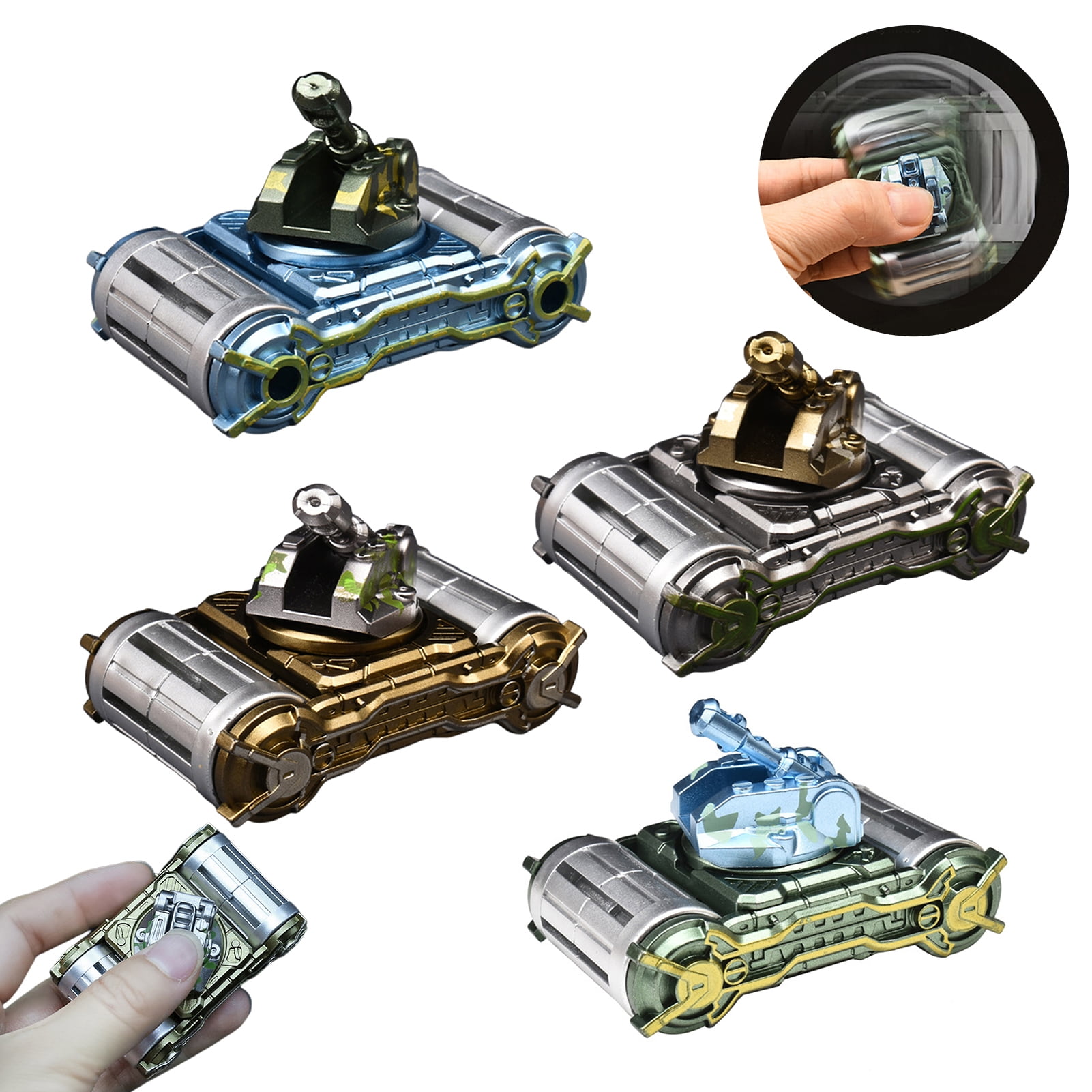 Metal Tank Fidget Spinner Deformable Stress Anxiety Relief Portable ...