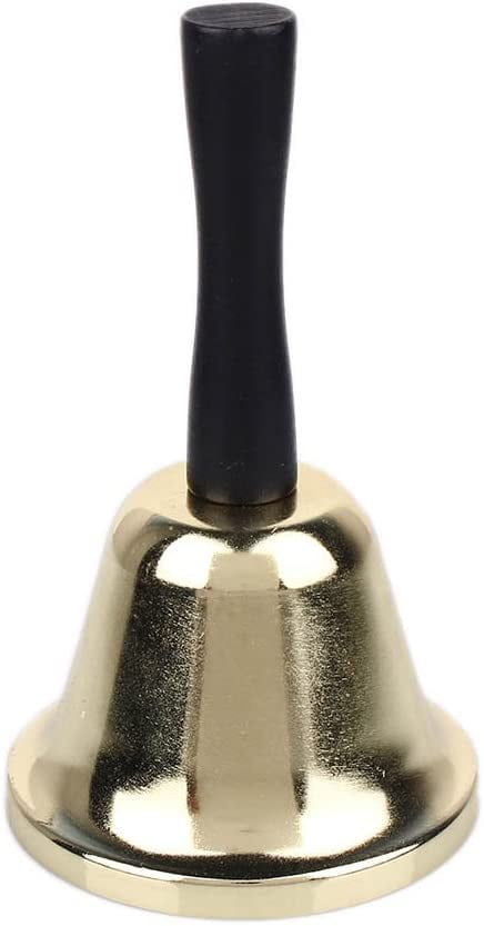 Metal Tea Hand Bell, Gold Plated Hand held Loud Call Service Bell Alarm ...