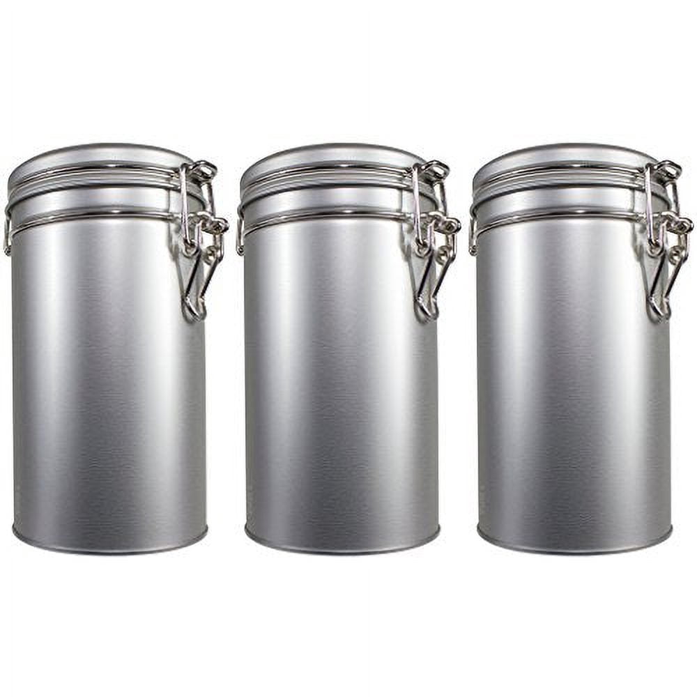 Metal Tea Tin Canister with Tight Seal Latch - 8 oz (holds 8 oz of dry ...