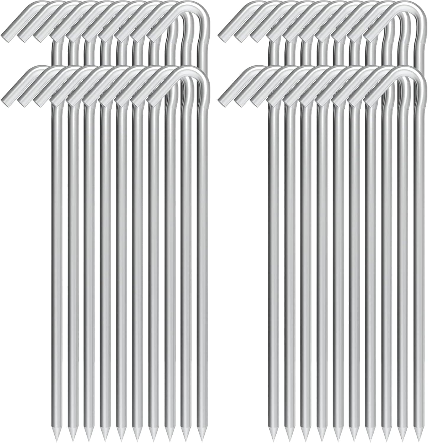 Metal Tent Stakes Heavy Duty 9 Inch with Puller Tool, 25 Pack Anti-Rust ...