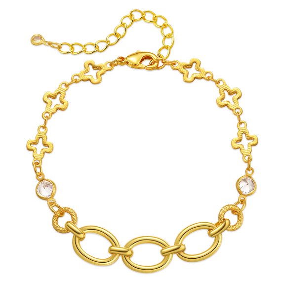 Metal Texture Punk Bracelet Personality Copper Plating Gold Chain Chic ...