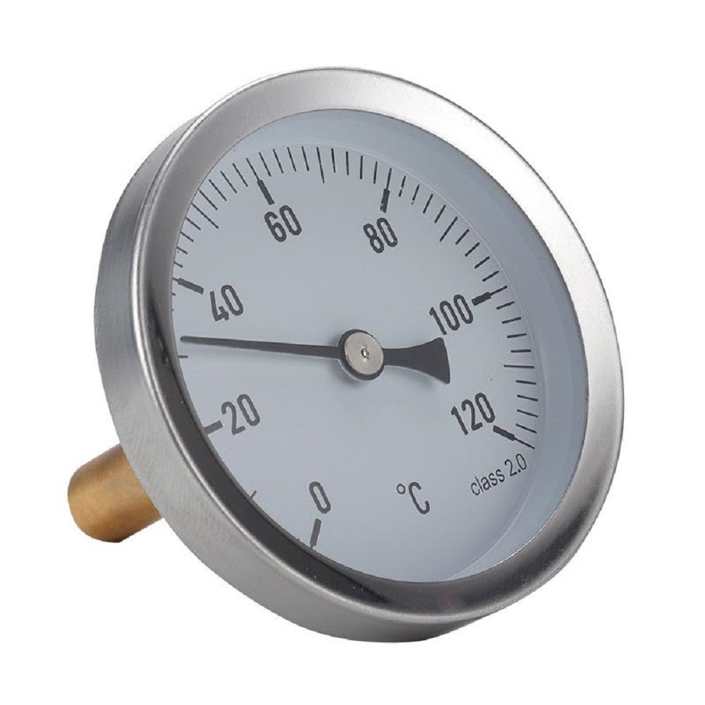 Metal Thermometer Hot Water Pipe Thermometer 0-120°C Heating 63mm Dial ...