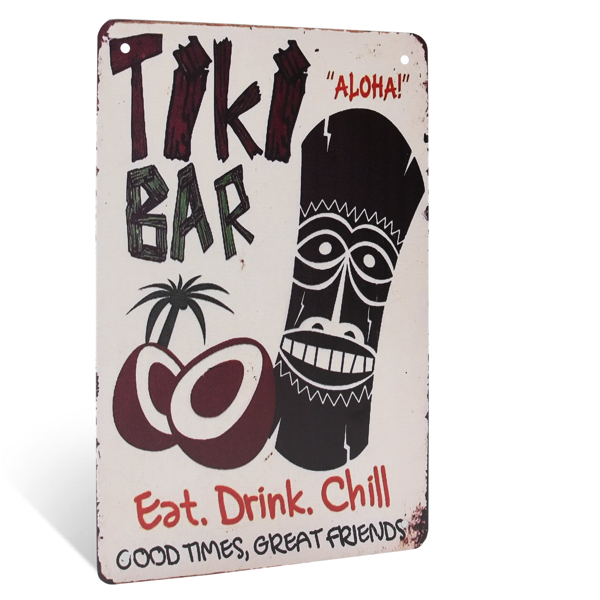 Metal Aloha Tiki Bar Sign for Outdoor Patio Pool Luau Party Decorations ...