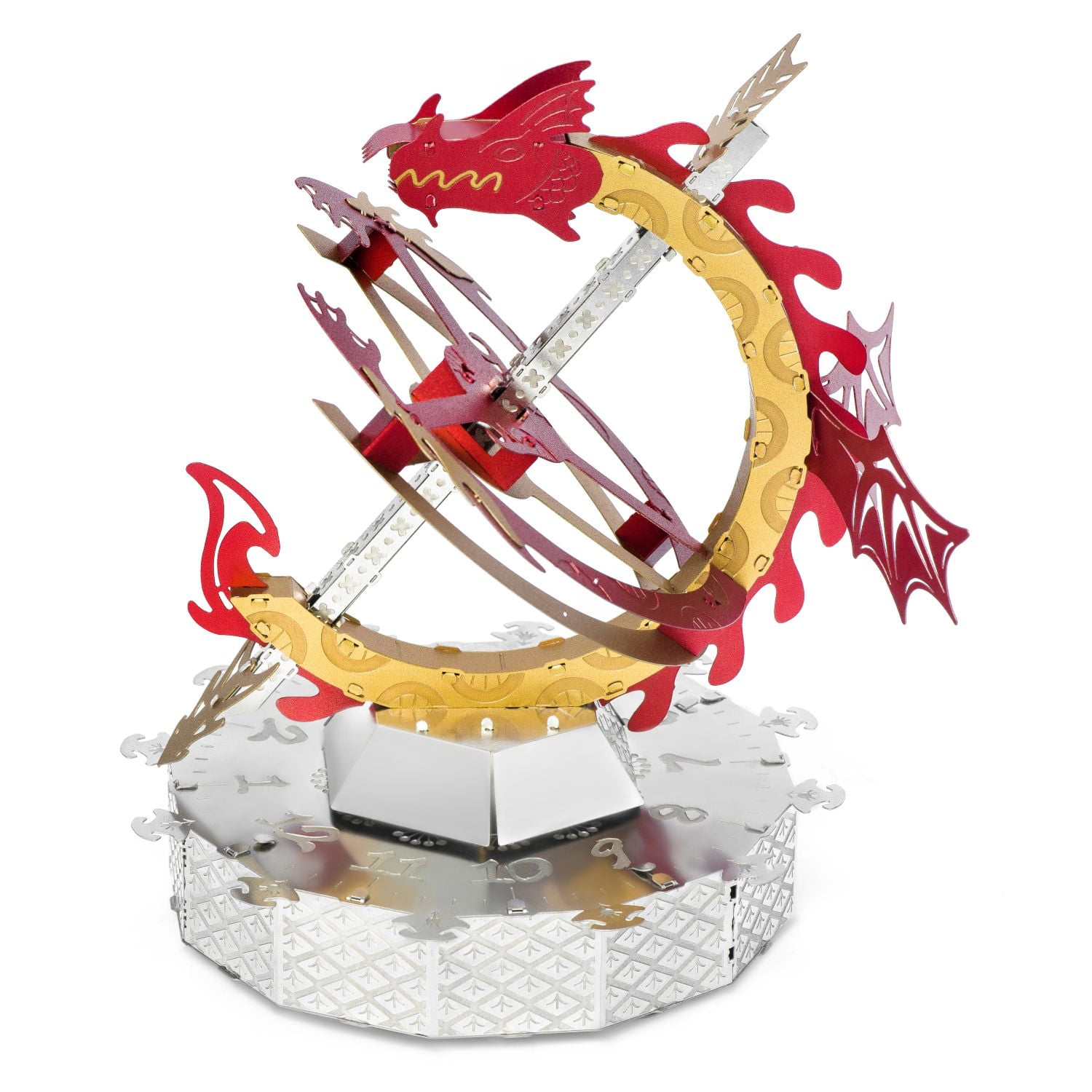 Metal Time 5 in Mechanical Digital Battery-Powered Sundial Desktop ...