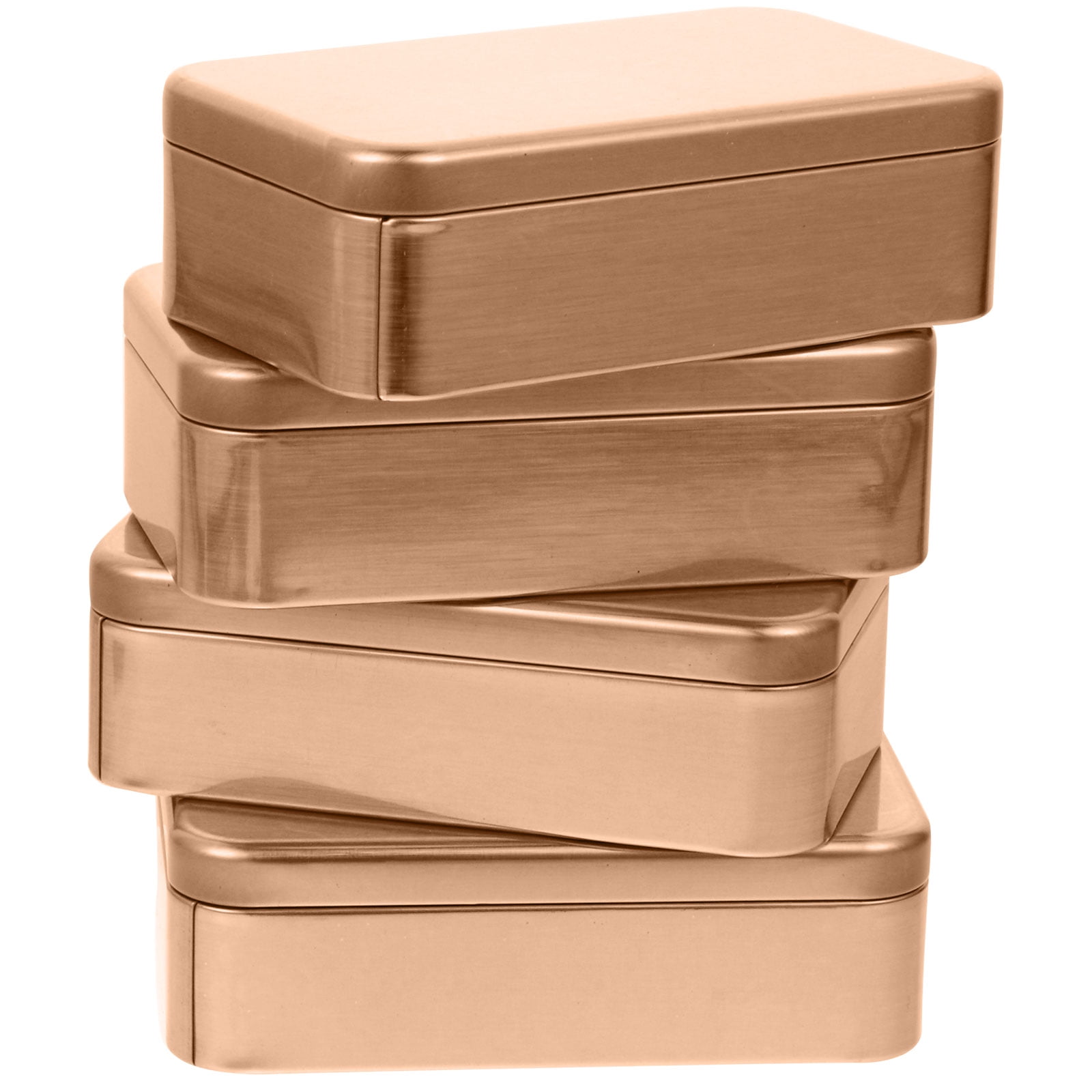 Metal Tin Box Rectangular Container: 4pcs Empty Tinplate Box Storage ...