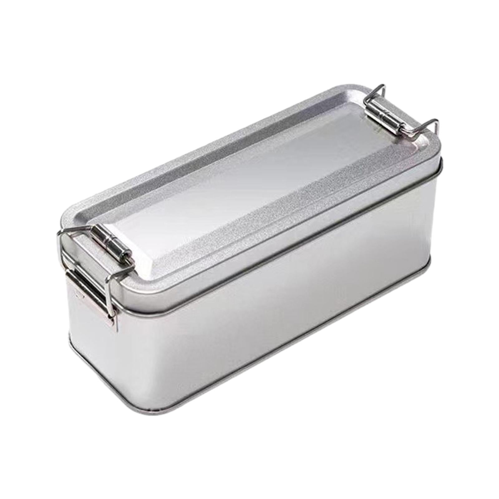 Metal Tin Box with Lid Empty Metal Rectangle Box Biscuit Box for Gift ...