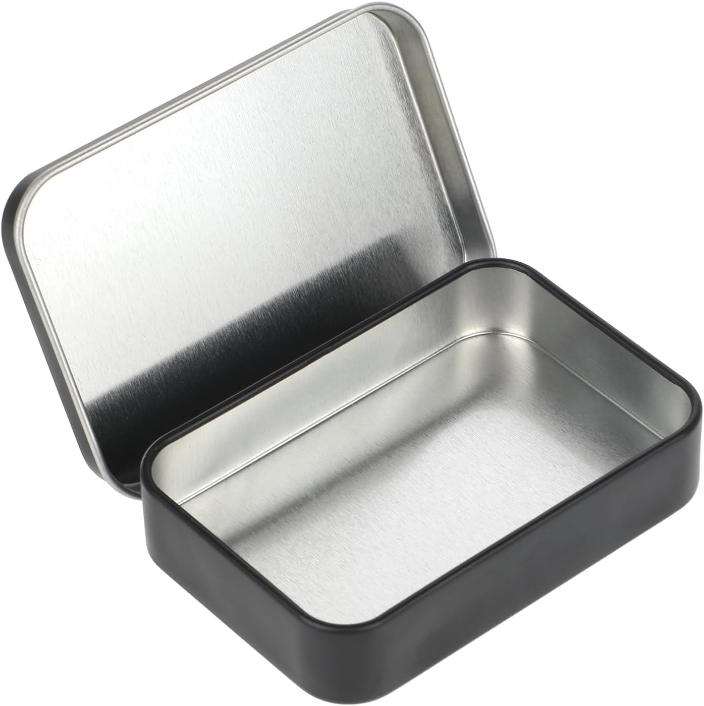 Metal Tin Boxes with Hinged Lids, 3.5" X 2.4" Portable Storage ...