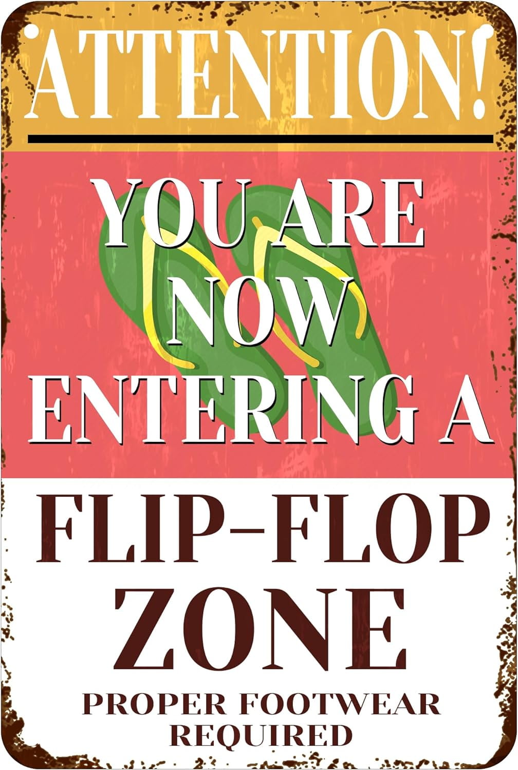 Metal Tin Funny Bar Sign Attention You Are Now Entering A Flip Sign ...