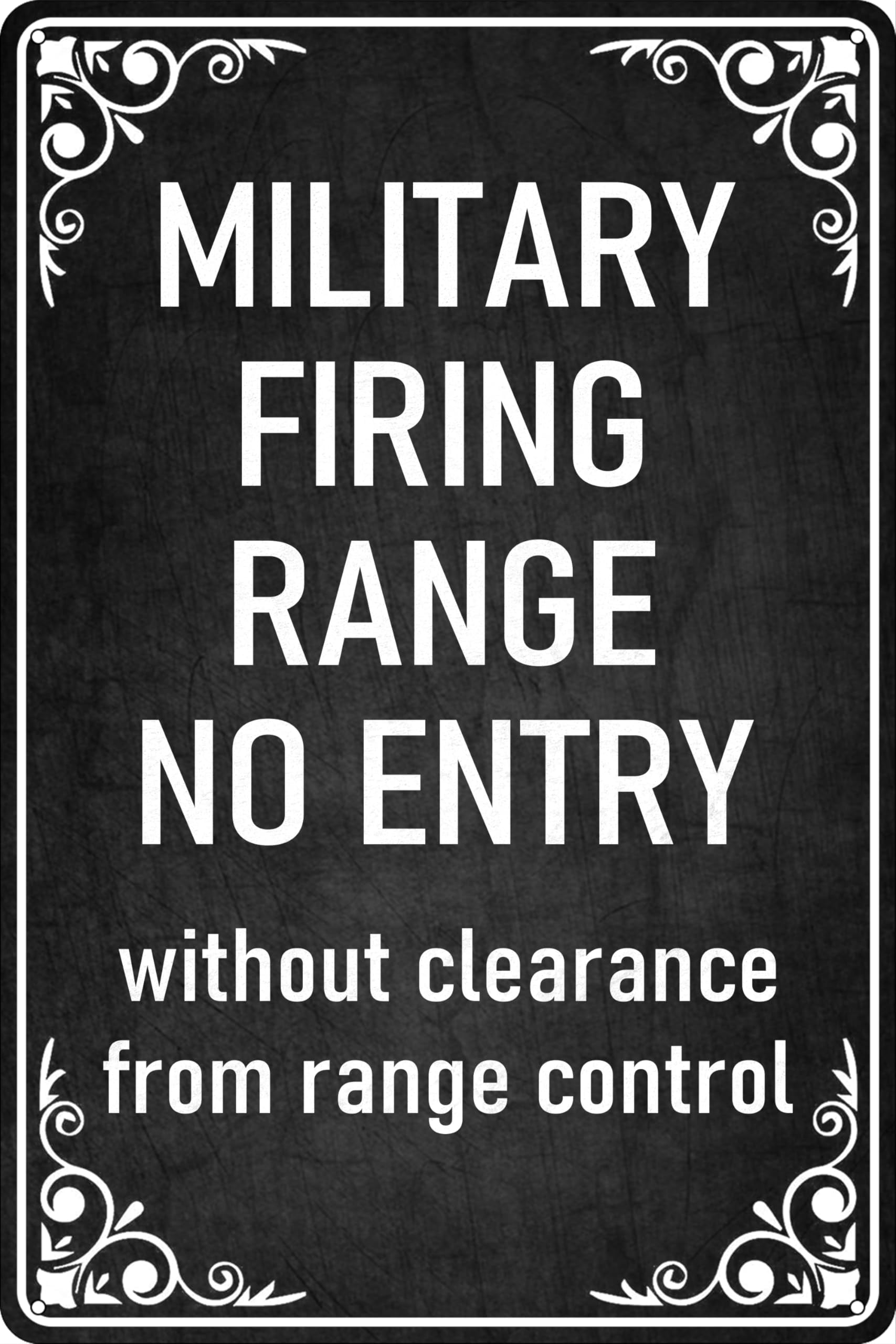 Metal Tin Military Firing Range Sign - Funny Wall Art for Man Cave ...
