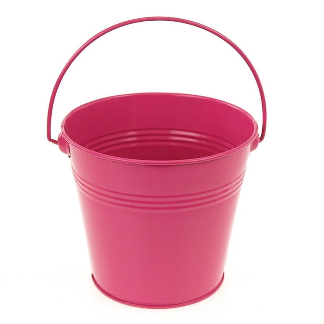 Metal Tin Pail Bucket With Handle, 5-Inch, Fuchsia - Walmart.com