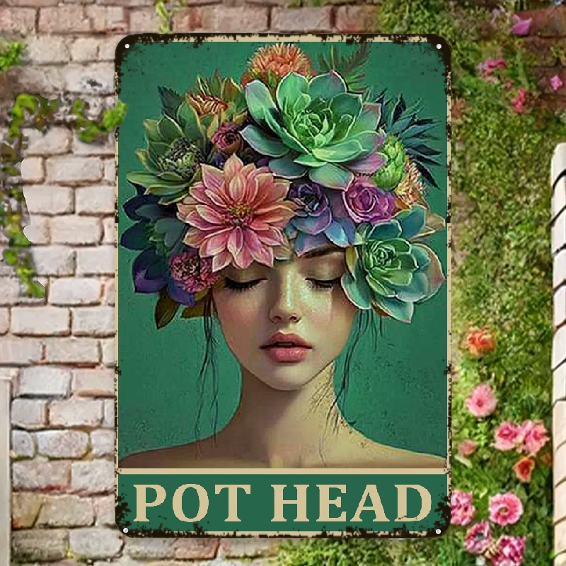 [Metal Tin Planter Head Succulent] 1 piece Aluminum signage Metal ...