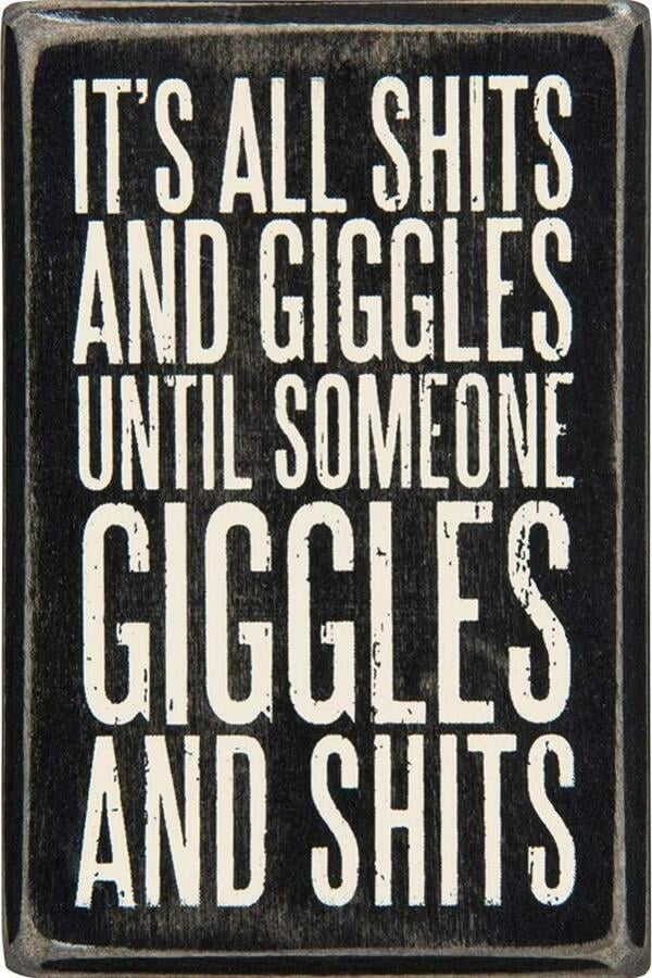 Metal Tin Sarcastic Sign Laugh Giggles Sh*t Cave Wall Decor Art Novelty ...