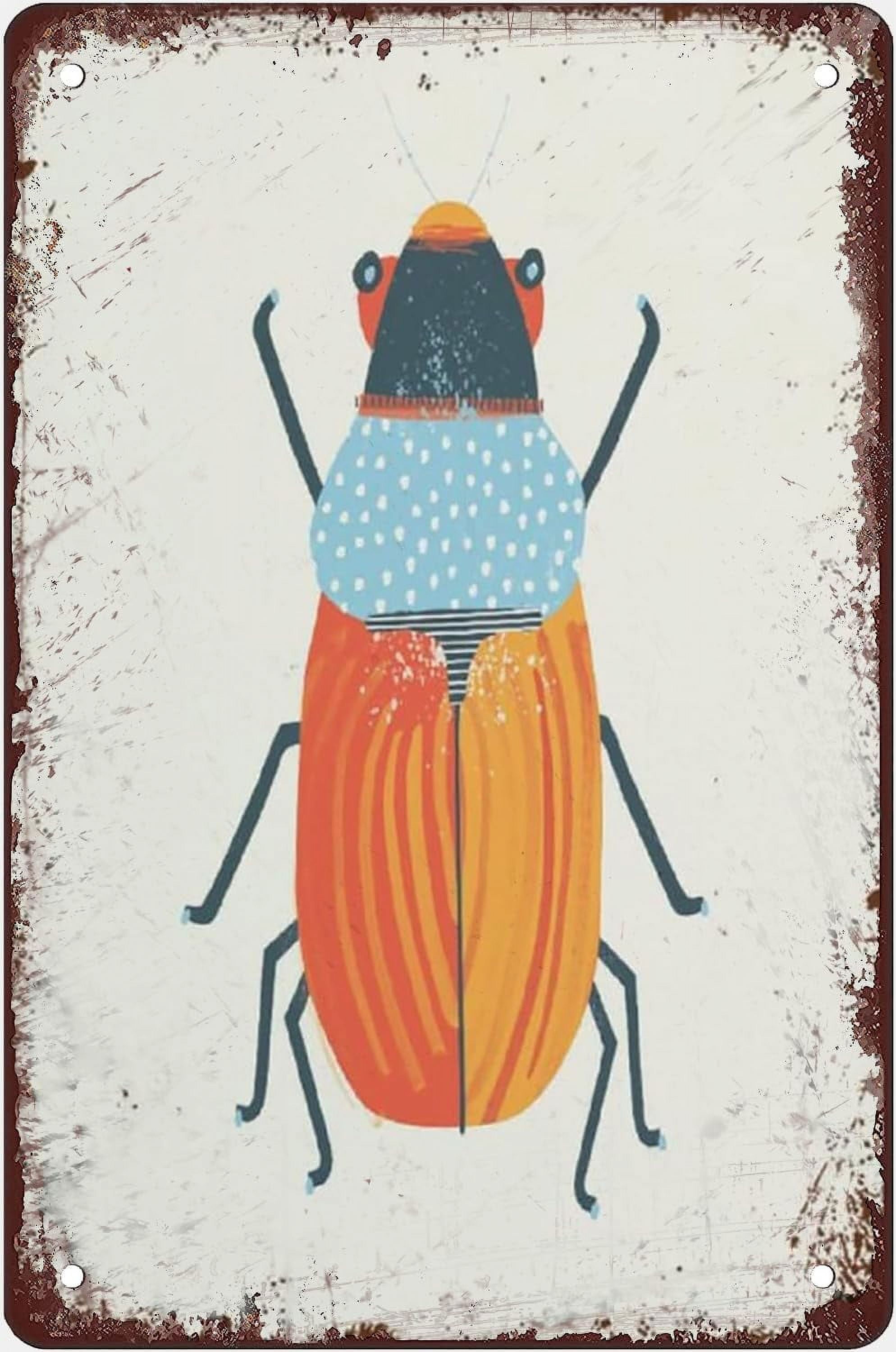 Metal Tin Sign 12x16 Inch Beetle Art Art Wall Art Decor Animal Insects ...