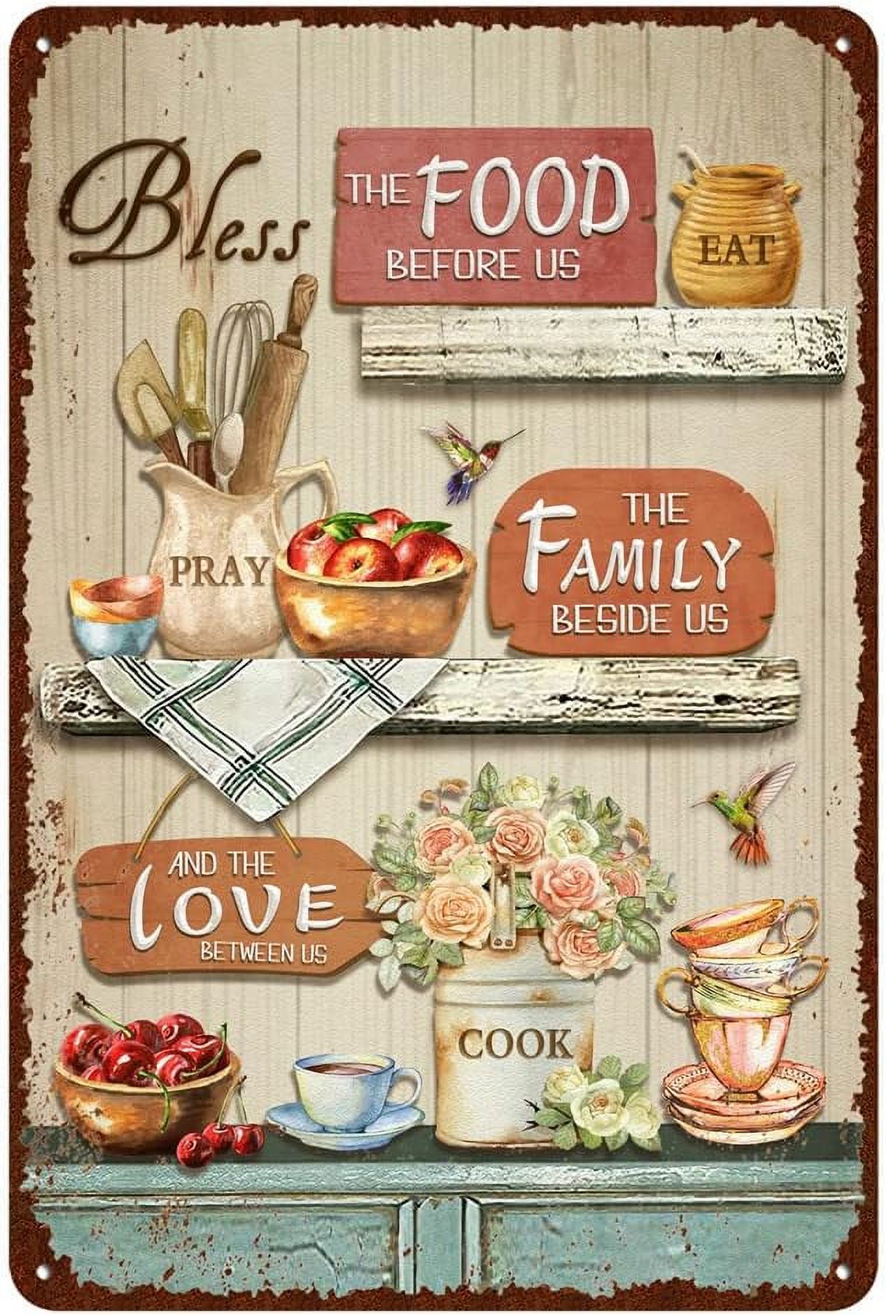 Metal Tin Sign 12x16 Inch Farmhouse Kitchen Metal Tin Signs Rustic ...