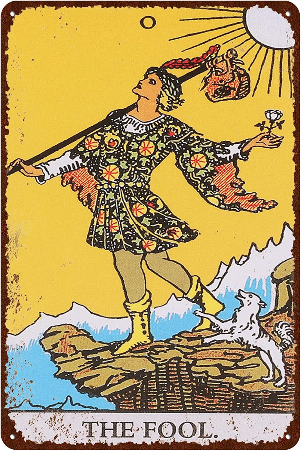 Metal Tin Sign 12x16 Inch Funny Tarot Cards The Fool 0 Vintage Tin ...