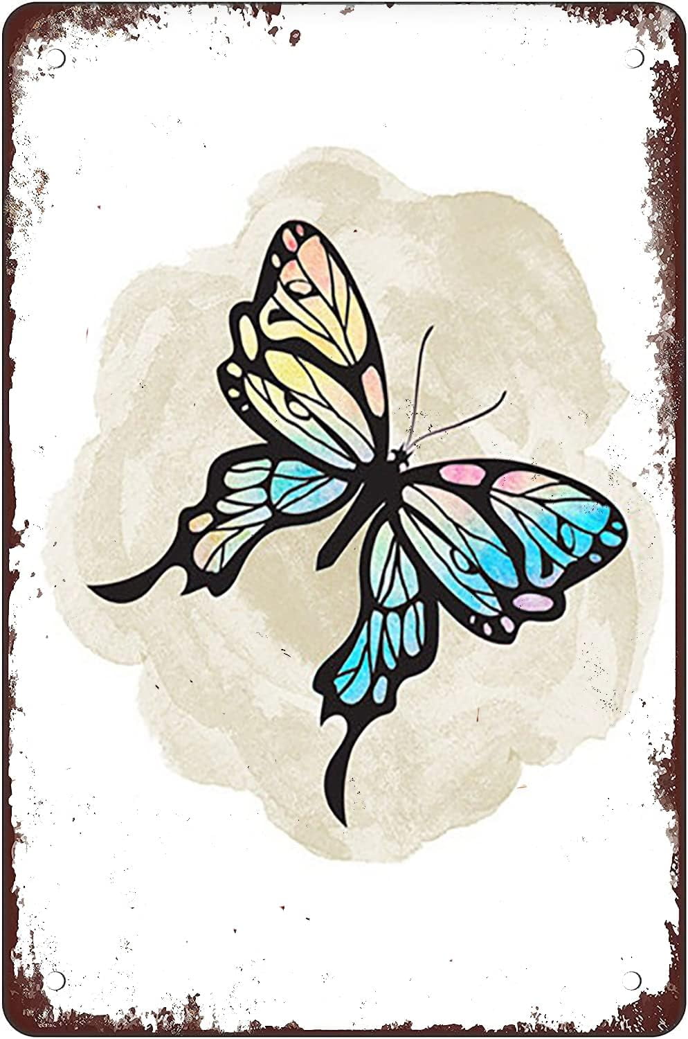 Metal Tin Sign 12x16 Inch Nature Butterfly Tin Sign Cave Bar Home Wall ...