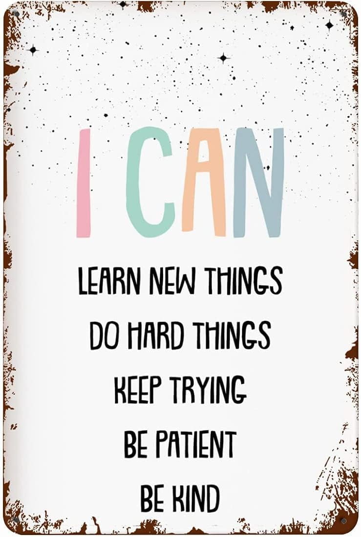 Metal Tin Sign 12x16 Inch Positive Affirmations For Kids Classroom Art ...