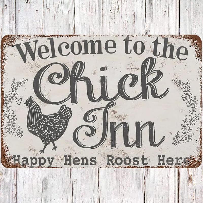 Metal Tin Sign 12x16 inch Vintage Funny Retro Cute Chicken Coop Quotes ...