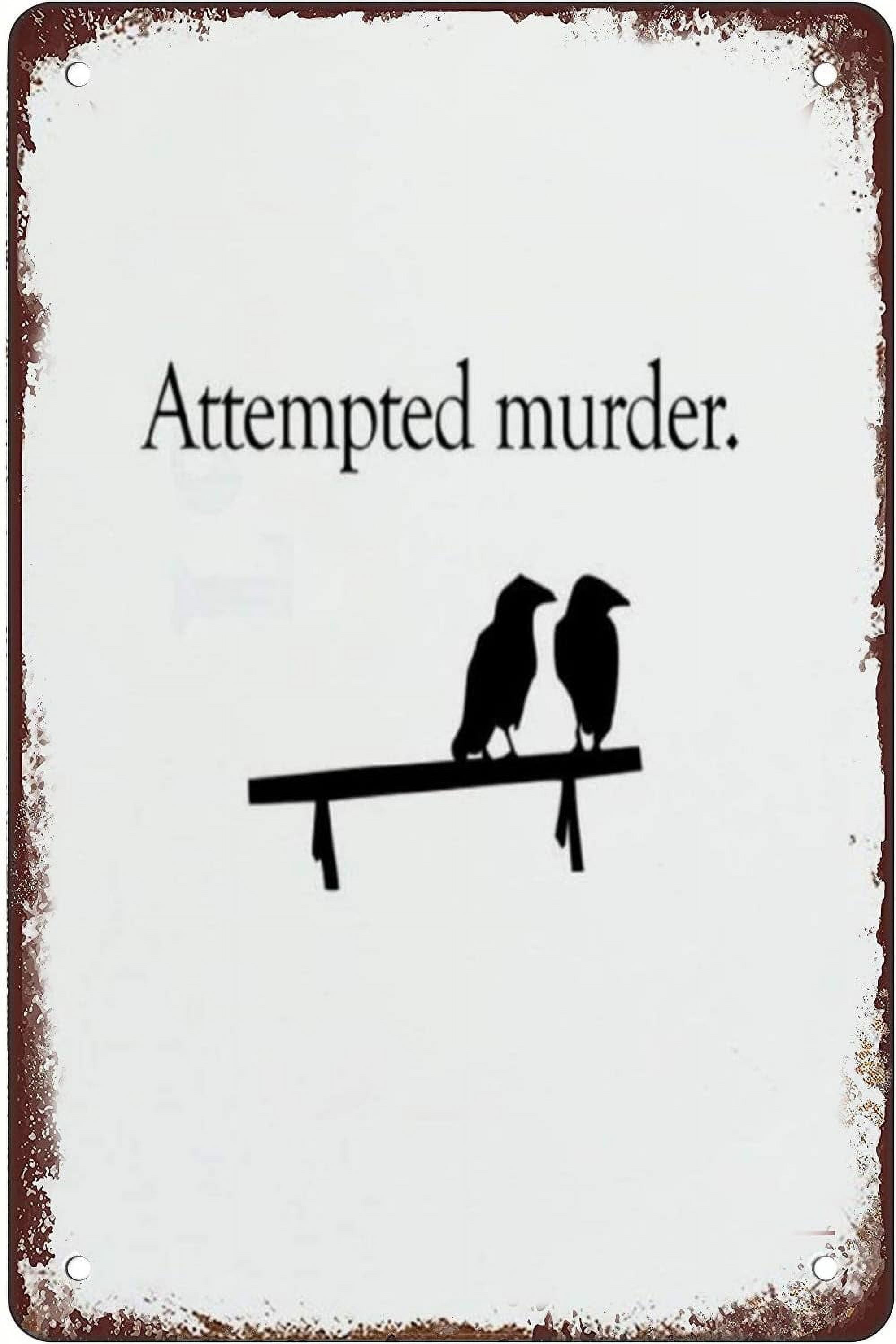 Metal Tin Sign 8x12 Inch Attempted Murder Funny Novely Retro Tin Sign ...
