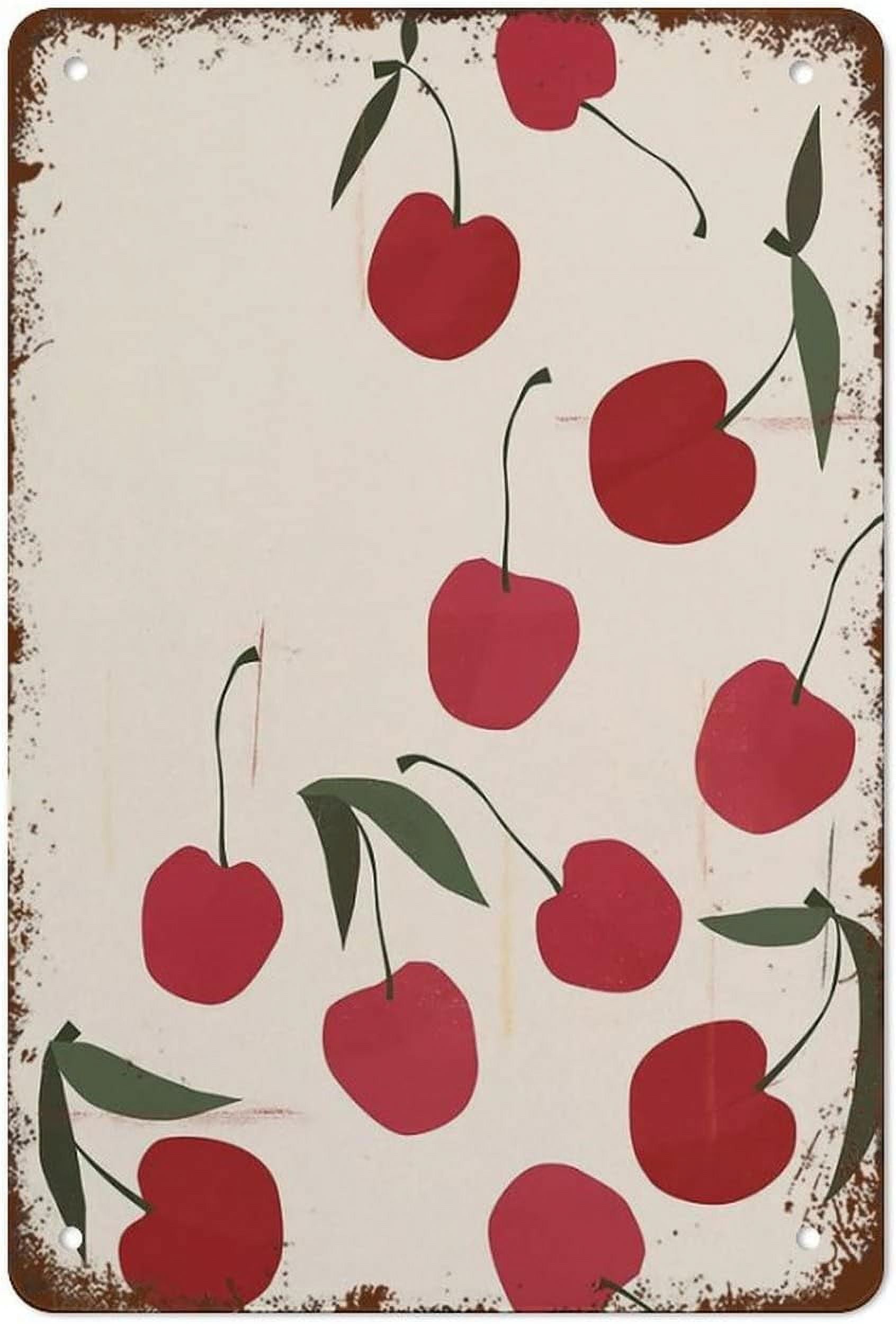 Metal Tin Sign 8x12 Inch Funny Tin Signs Cherries Art Cherry Art Print ...
