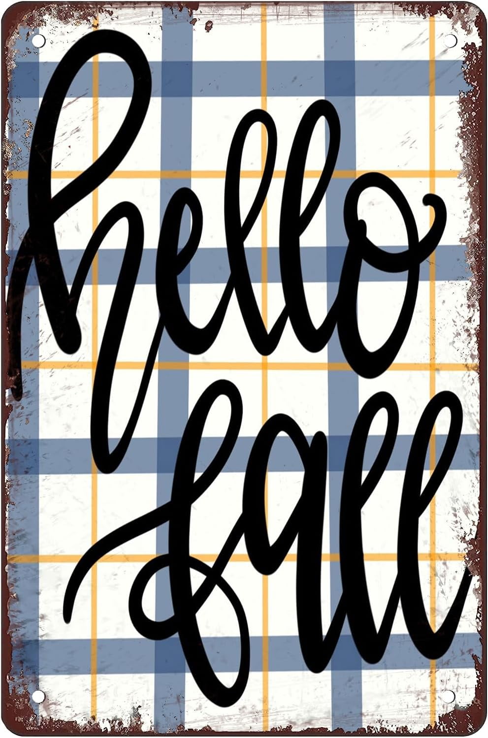 Metal Tin Sign 8x12 Inch Hello Fall Sign Bathroom Metal Tin Sign Funny ...