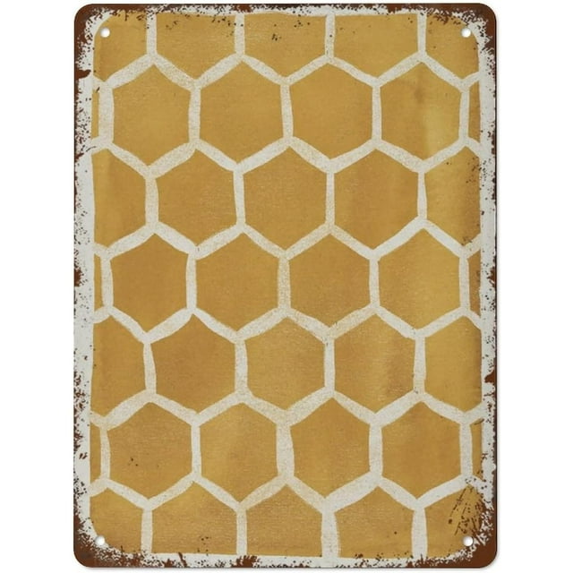 Metal Tin Sign 8x12 Inch Metal Tin Signs Honeycomb Pattern Wall Art ...