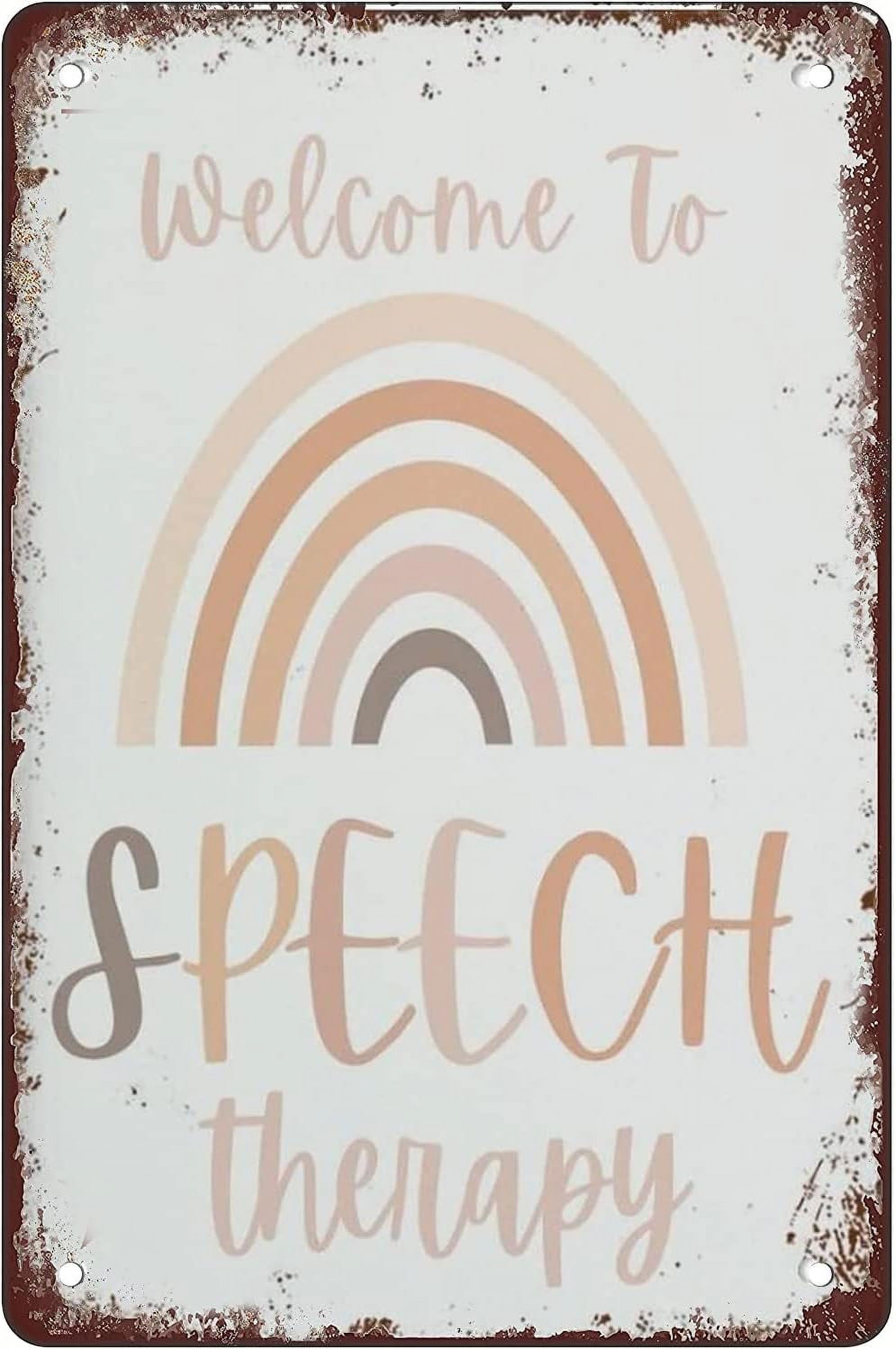 Metal Tin Sign 8x12 Inch Speech Therapy Tin Signs Funny Novelty Metal ...